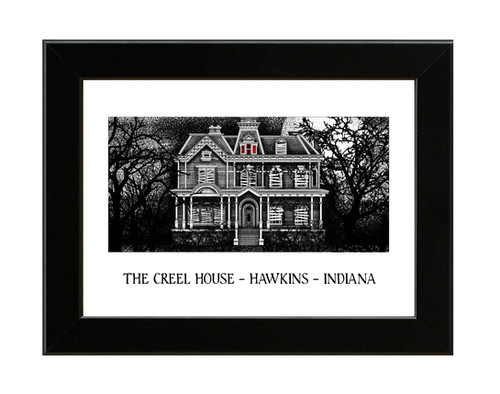 Stranger Things - Creel House - Framed Art Print | theretrodraughtsman