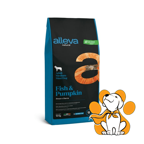 Alleva Natural Adult Medium/Maxi Fish&Pumpkin 12kg, Granule