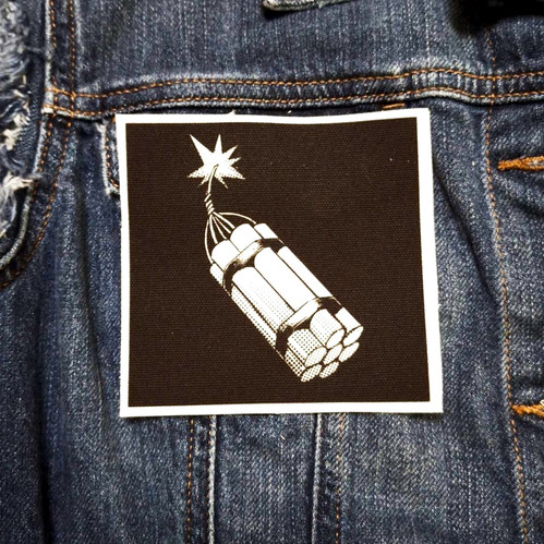 Dynamite Black and white Canvas Patch | Lewis Mayhem