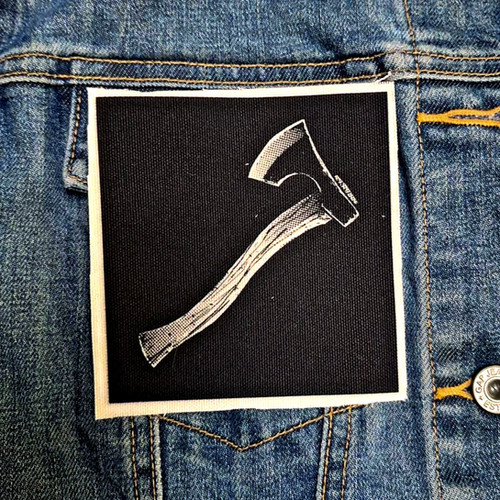 Hatchet Black and white Canvas Patch | Lewis Mayhem