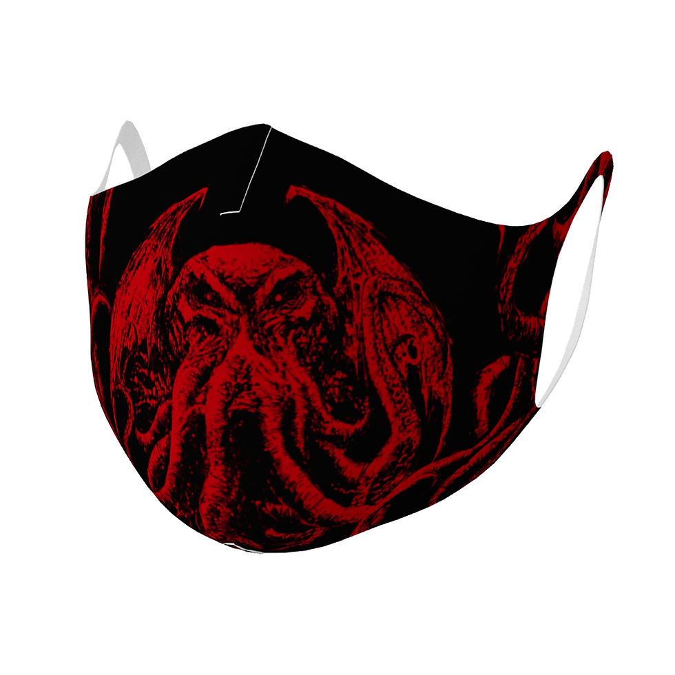 RED Cthulhu Simple Lightweight Mask | Lewis Mayhem
