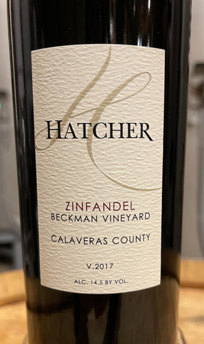 2018 Beckman Zinfandel | Hatcher Wines