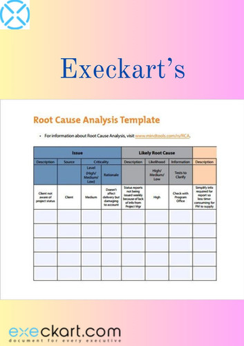 Execkart.com | Root Cause Analysis Excel Template