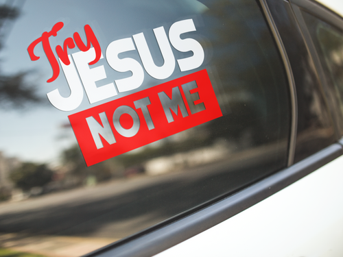 Try Jesus Religious Decal | Rlwetland