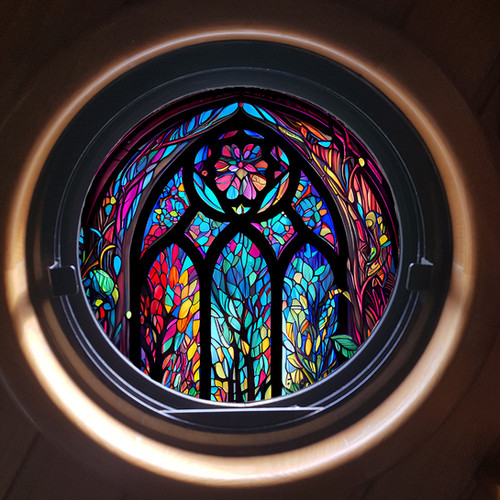 Stained Glass Effect Static Window Cling/Privacy Film - Mystic | The ...
