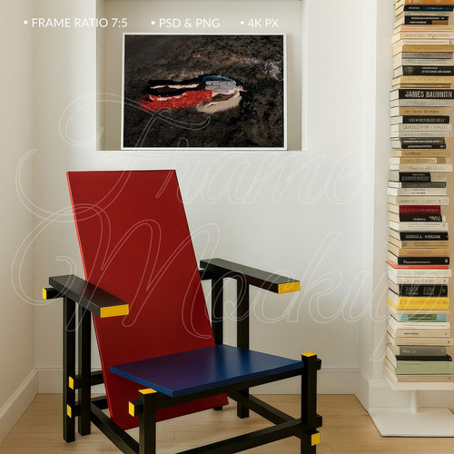 S381 White Frame Mockup for Horizontal Poster | 7x5 Ratio | Book ...