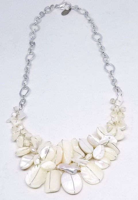White gem necklace store