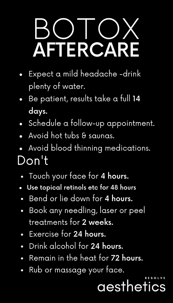 Botox - Post Treatment Care