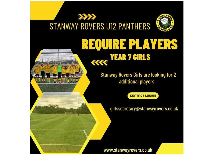 U12 GIRL PLAYERS WANTEED