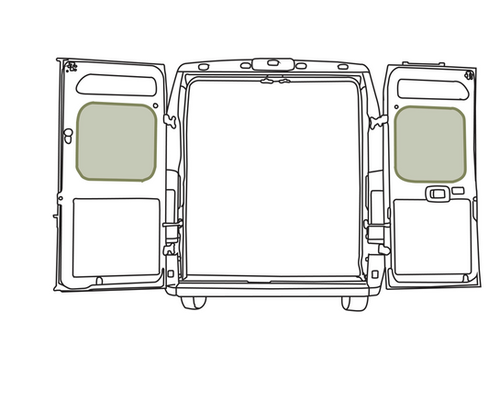 RAM PROMASTER MIDDLE REAR DOOR STORAGE PANELS (PAIR) | BoulderCampervans