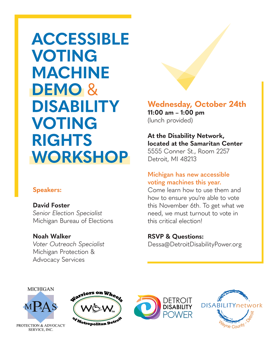 Accessible Voting Machine Demo& Disability Voting Rights Workshop