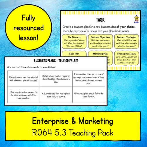 R064 5.3 Teaching Pack (Business Plans) | Mean Business