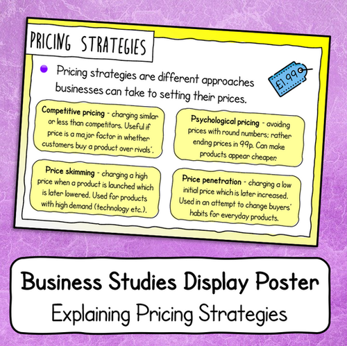 Explaining Pricing Strategies Poster / Handout | Mean Business