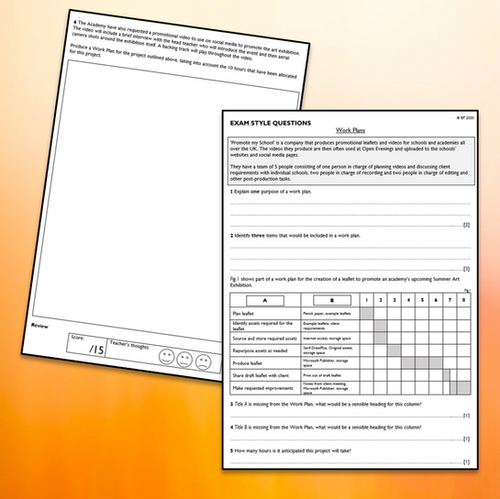 iMedia Work Plans Exam Style Questions | Mean Business