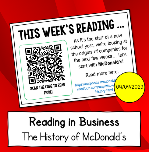 This week's reading - 04.09.2023 (The History of McDonald's) | Mean ...
