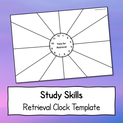 Study Skills: Retrieval Clock Template (ANY subject!!) | Mean Business