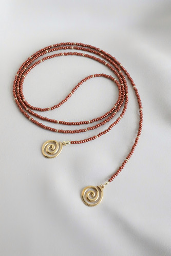 Bronze Beaded Lariat | Art Kawai