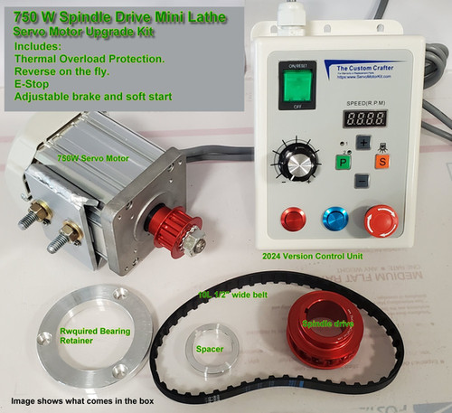 Mini Metal Lathe 750 Watt Servo Motor Upgrade Kit. Spindle Drive ...