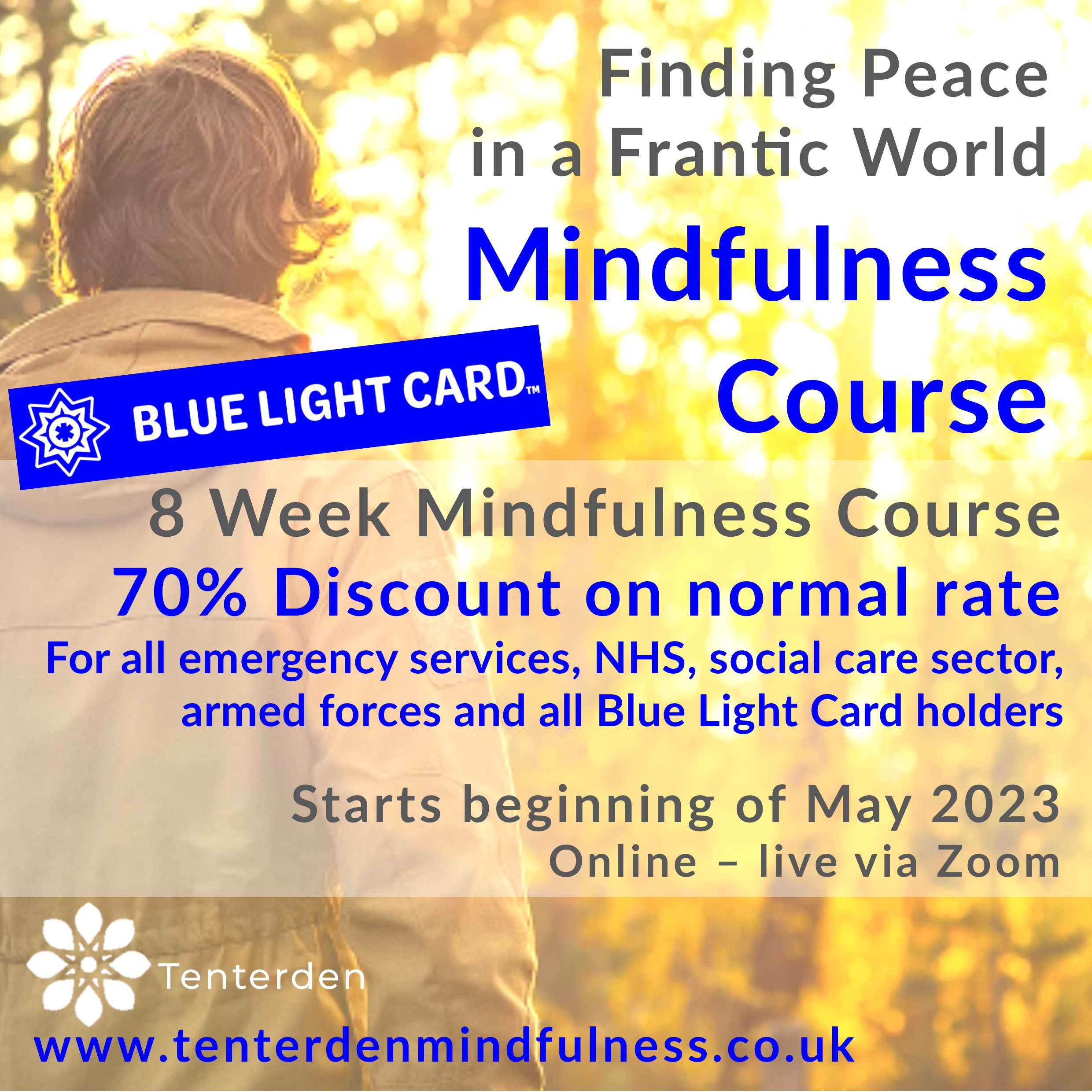 Blue Light Workers Mindfulness Course - May 2023 - Saturday Mornings | TMG