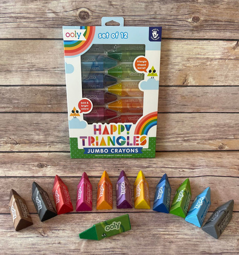 Happy Triangles Jumbo Crayons | Kids Art Skool