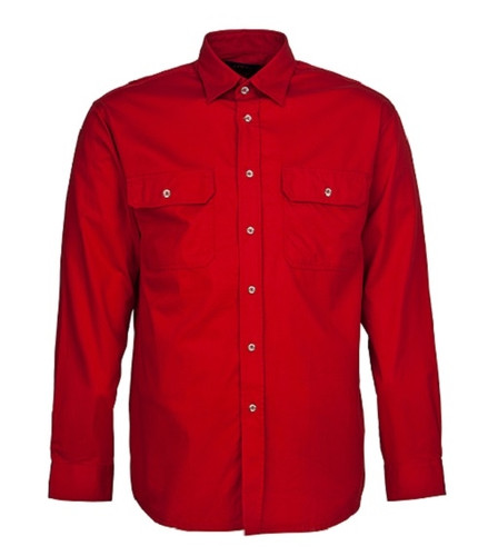Pilbara Collection Men's Open Front Work Shirt Red | ozsafetyproducts