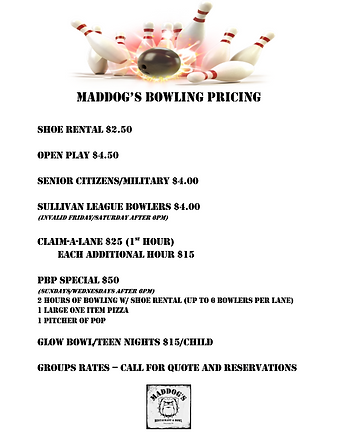 Bowling Packages | Maddog’s Restaurant & Bowl