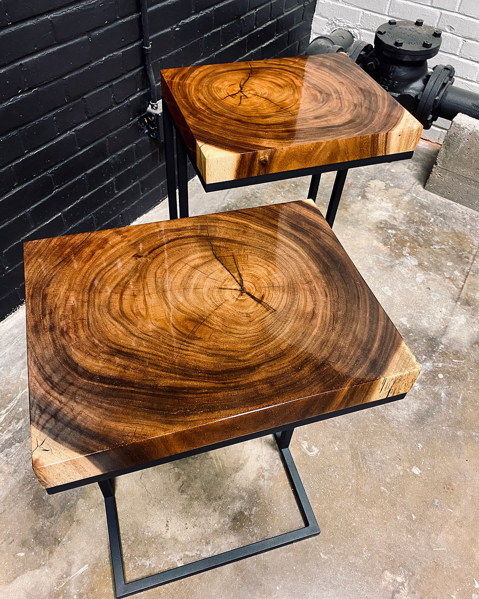 Acacia | Cross Cut C Tables | Brooxwood Studio