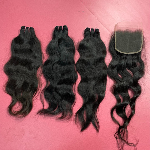 High-Quality Natural Body Wave Hair Bundles with Closure