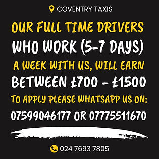 Coventry Taxis | 024 7693 7805 | Book Now & Get 10% Off