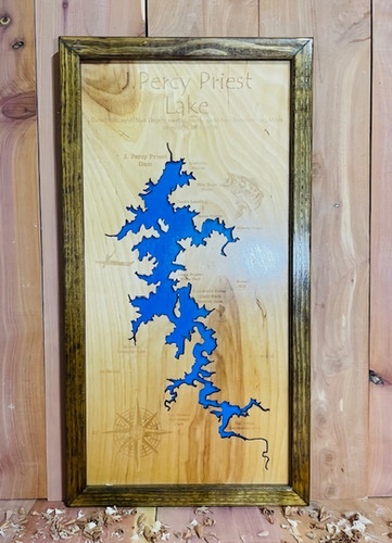 Laser-Cut Map of Percy Priest Lake, TN | My Site