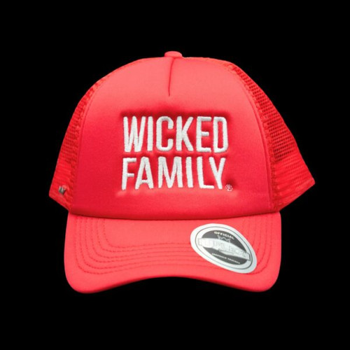 Wicked Family Red & White Trucker Hat | Wicked | Dirtbike hat ...