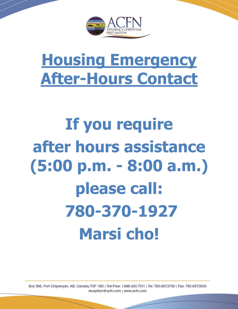 Housing Emergency After-Hours Contact Housing Emergency After-Hours Contact