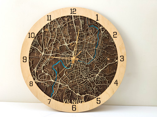 Custom Wooden City Clock, | Laser Wonder Things