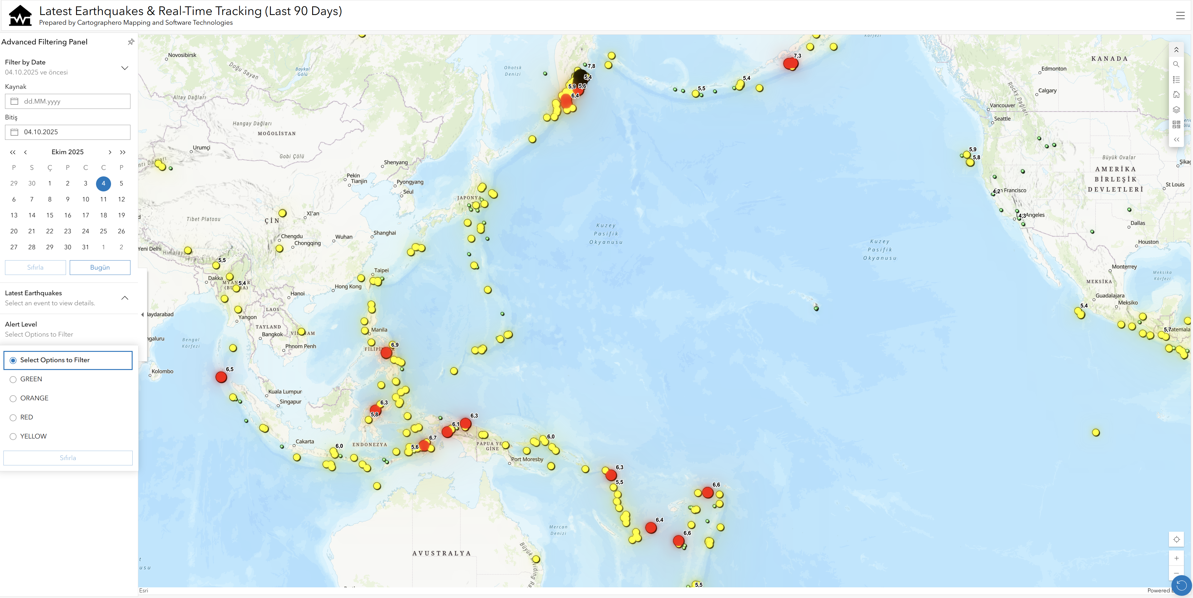 Latest Earthquakes & Real-Time Tracking Dashboard (Last 90 Days ...