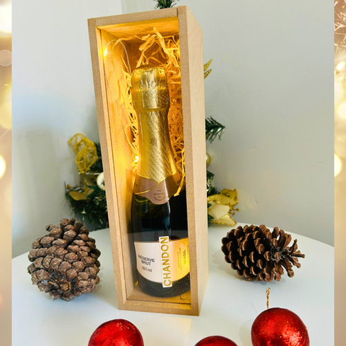 Mini Chandon em caixa de MDF com visor - 5 unidades | UniverSOU