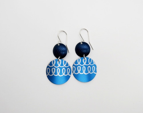 Scribble Double Drop in blue | Ruby and Jack Design