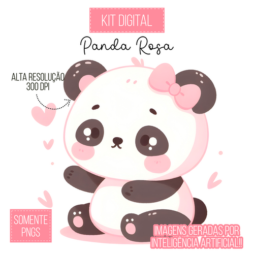 Panda Rosa PNG por IA | Personal Panda