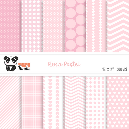 Papéis Digitais - Rosa Pastel | Personal Panda
