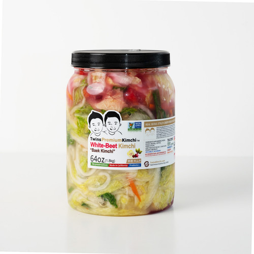 Twins Kimchi White-Beet Kimchi 64oz (Vegan) | Twins Premium Kimchi