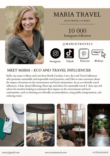 Travel Influencer Media Kit Template for Canva.com by Ms.B Lifestyle ...