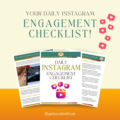 Daily Instagram Engagement Checklist Get Social With Cait