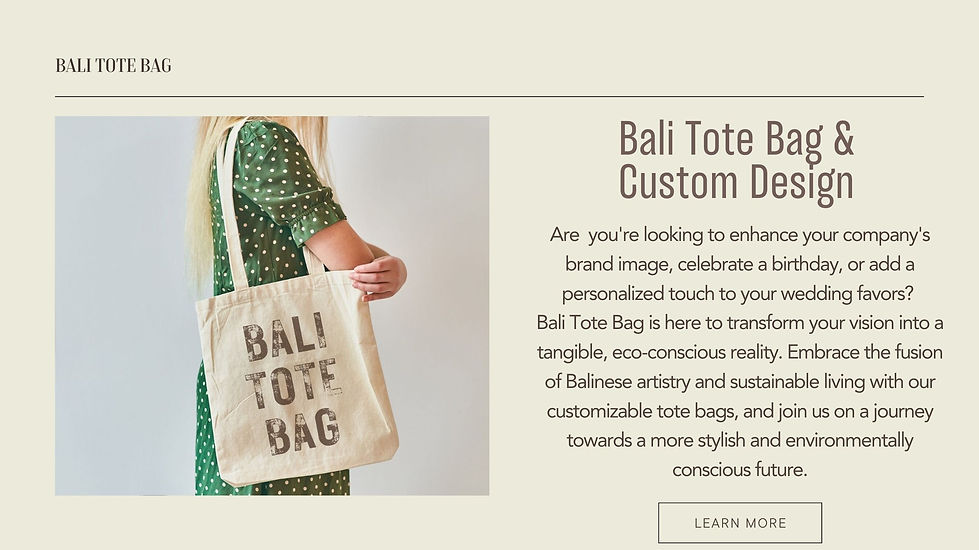 Bali Tote Bag - Welcome to our Blog
