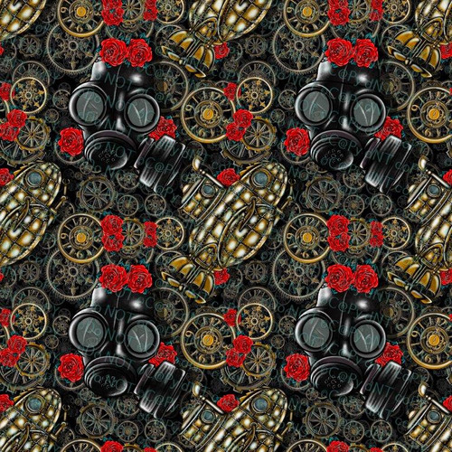 Gas Mask Steampunk Dark | Enchanted Fabrics