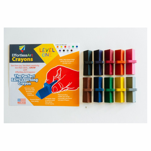 Level 1 Crayons 10 Pack by Effortless Art Crayons | PattiAndRicky.com