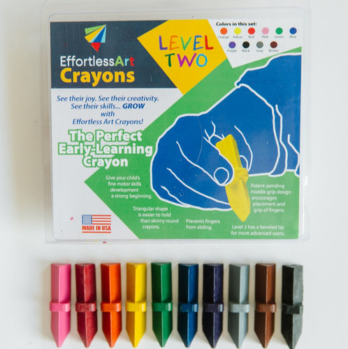 Level 2 Crayons 10 Pack by Effortless Art Crayons | PattiAndRicky.com