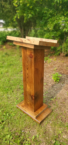 Rustic Wood Podium | River Roads Co