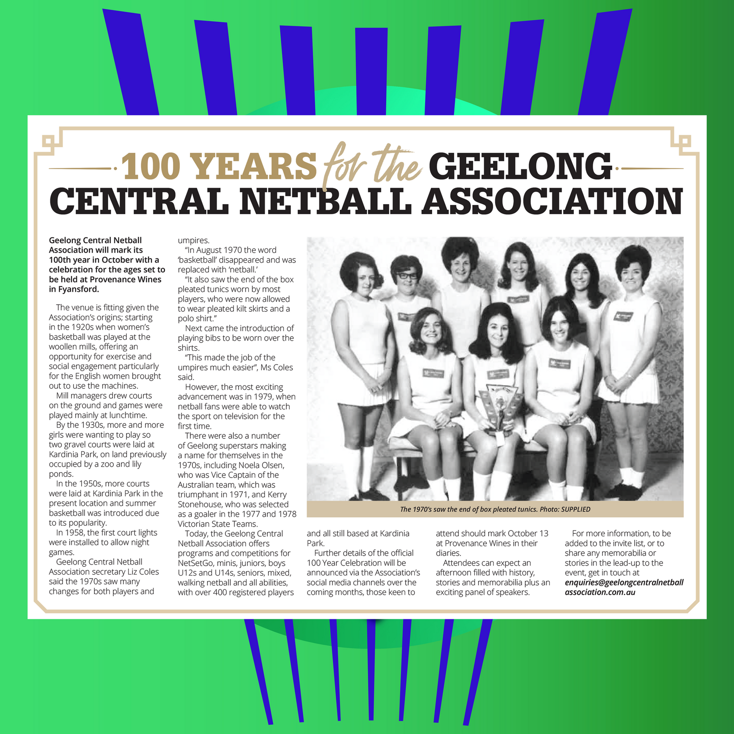 100 years for Geelong Central Netball Association