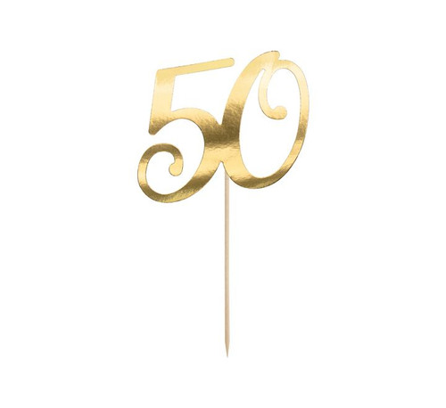 No.50 Gold Cake Topper | Missy Moo Balloons