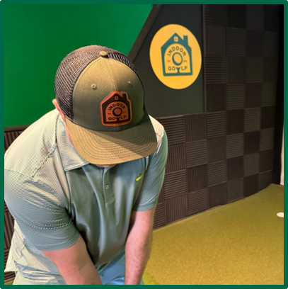 Leather Patch Hat - Loden / Black | Indoor Golf RVA