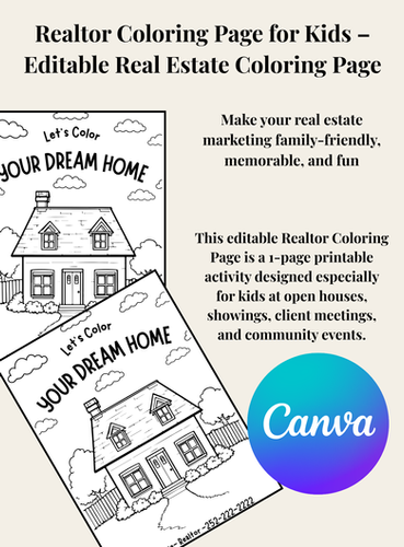 Realtor Coloring Page for Kids – Editable Real Estate Coloring Page ...